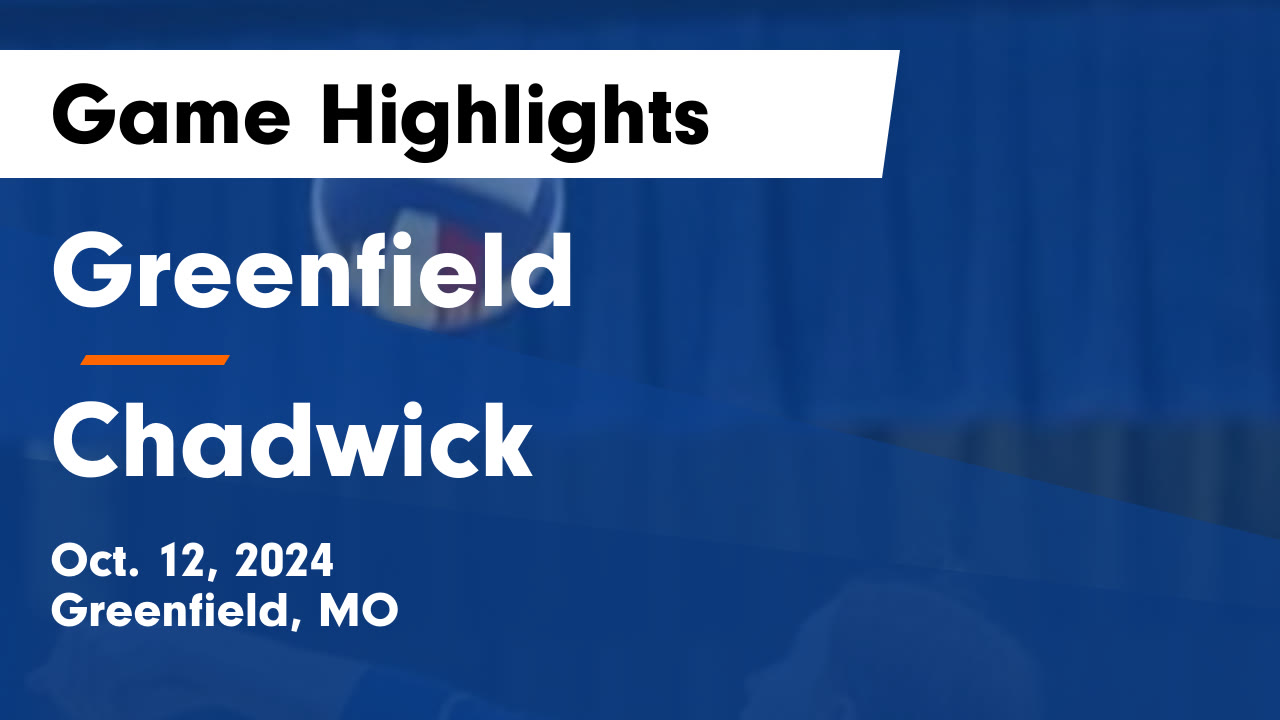 Greenfield vs Chadwick Game Highlights - Oct. 12, 2024 - Greenfield HS ...