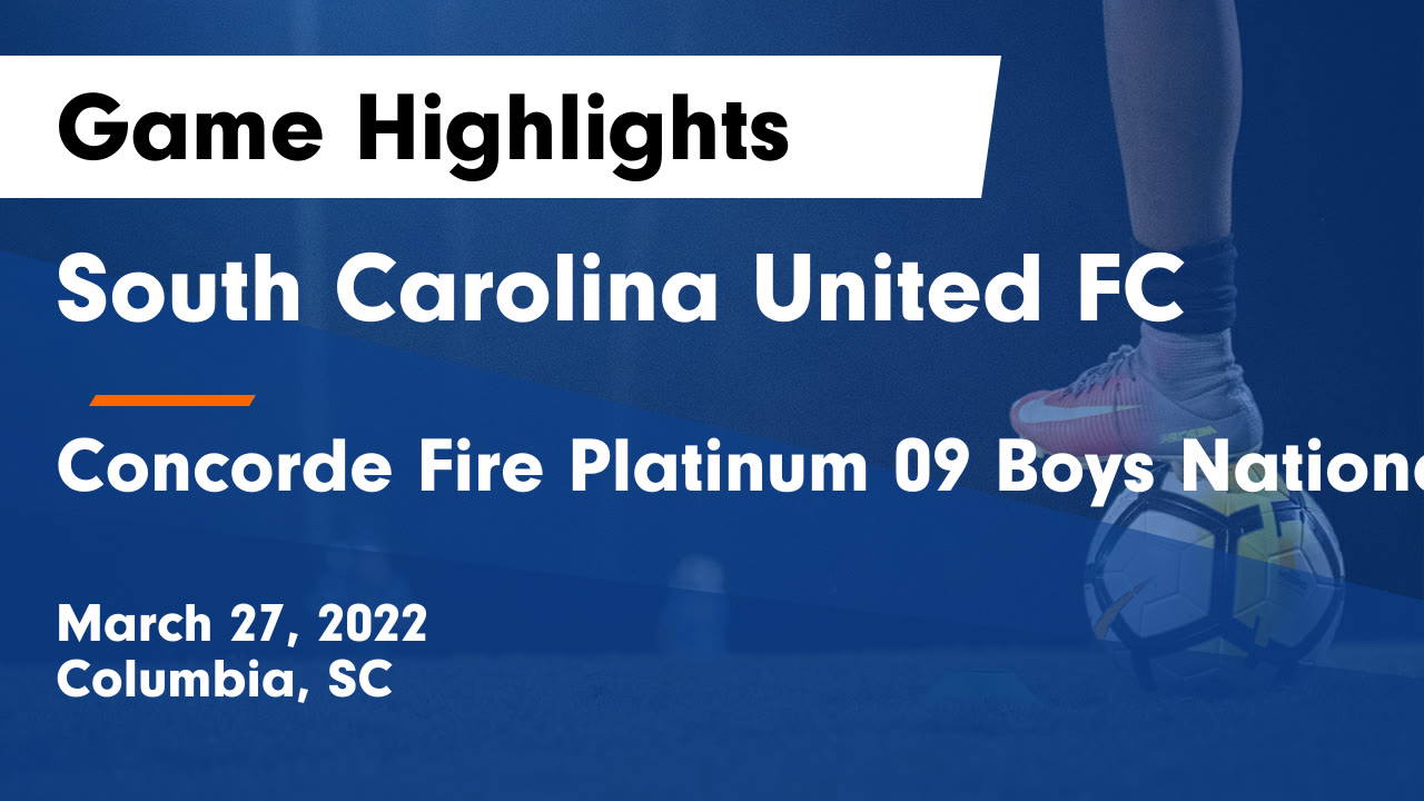 South Carolina United FC vs Concorde Fire Platinum 09 Boys National ...