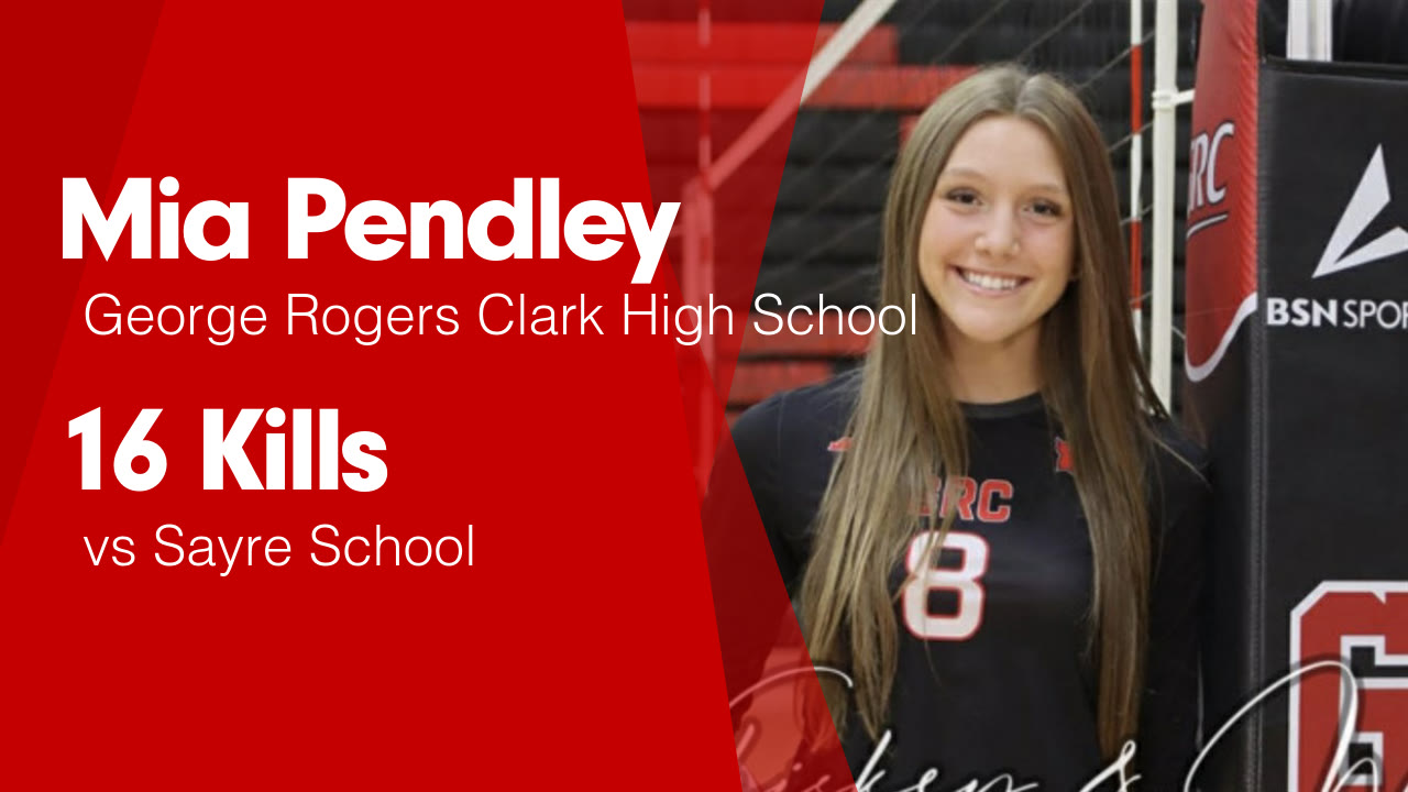 16 Kills vs Sayre School - Mia Pendley highlights - Hudl