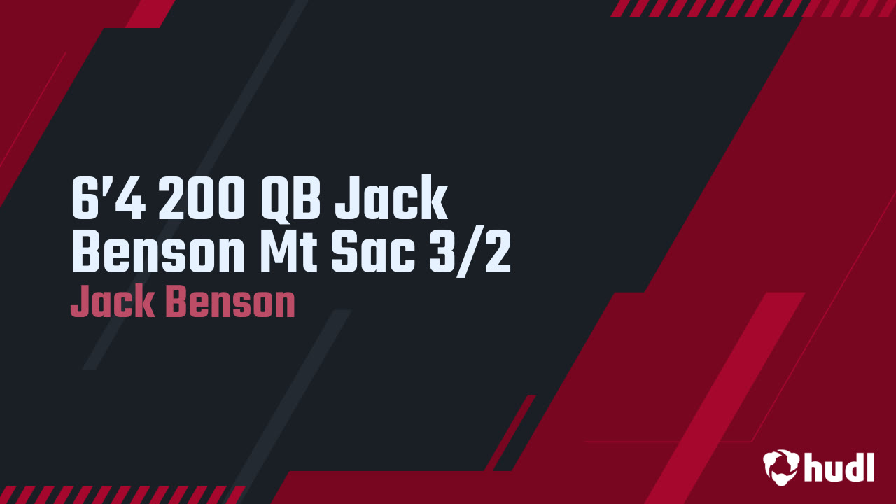 6’4 200 QB Jack Benson Mt Sac 3/2 - Jack Benson highlights - Hudl