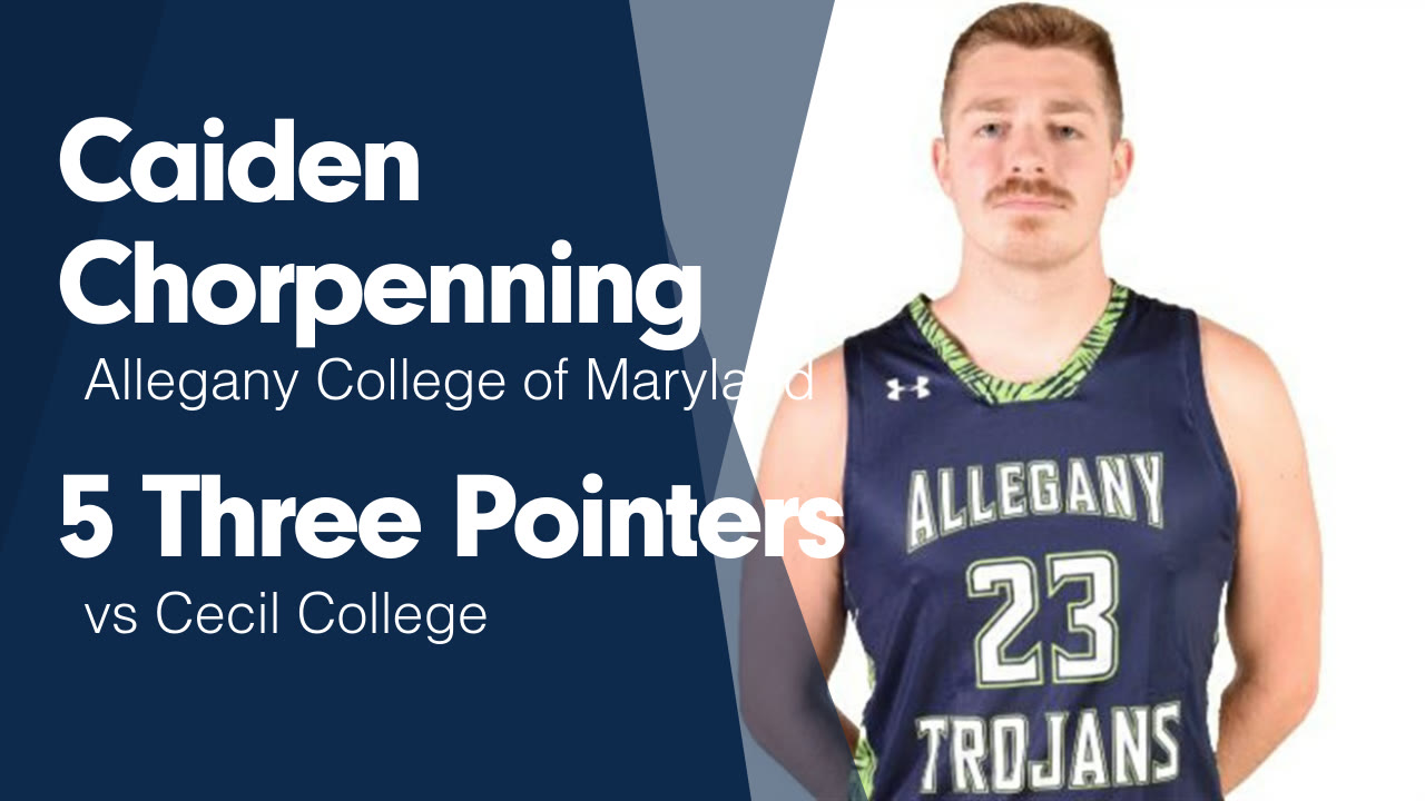 5 Three Pointers vs Cecil College - Caiden Chorpenning highlights - Hudl